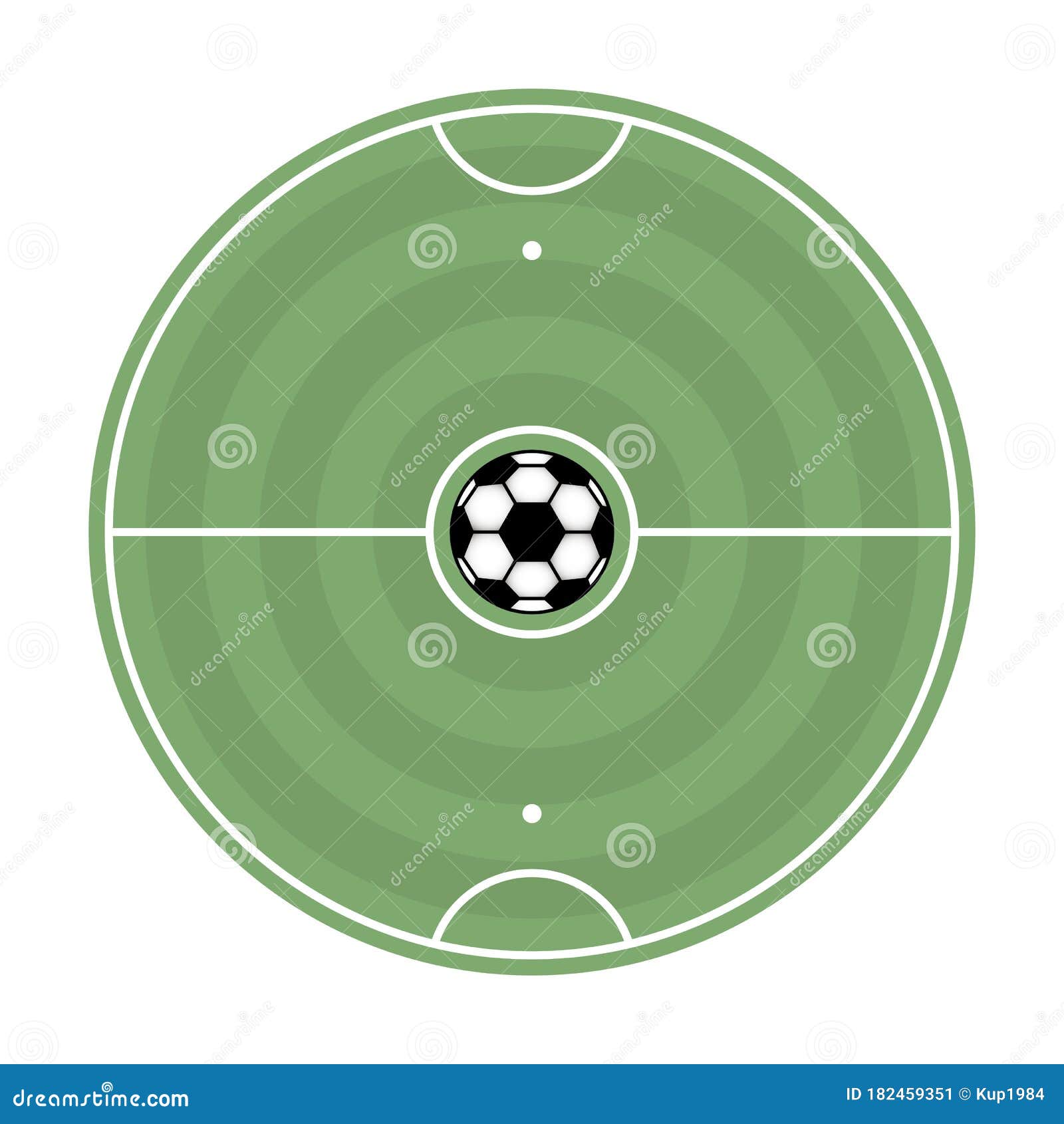 Round Soccer Field with Ball, Vector Illustration Stock Vector ...