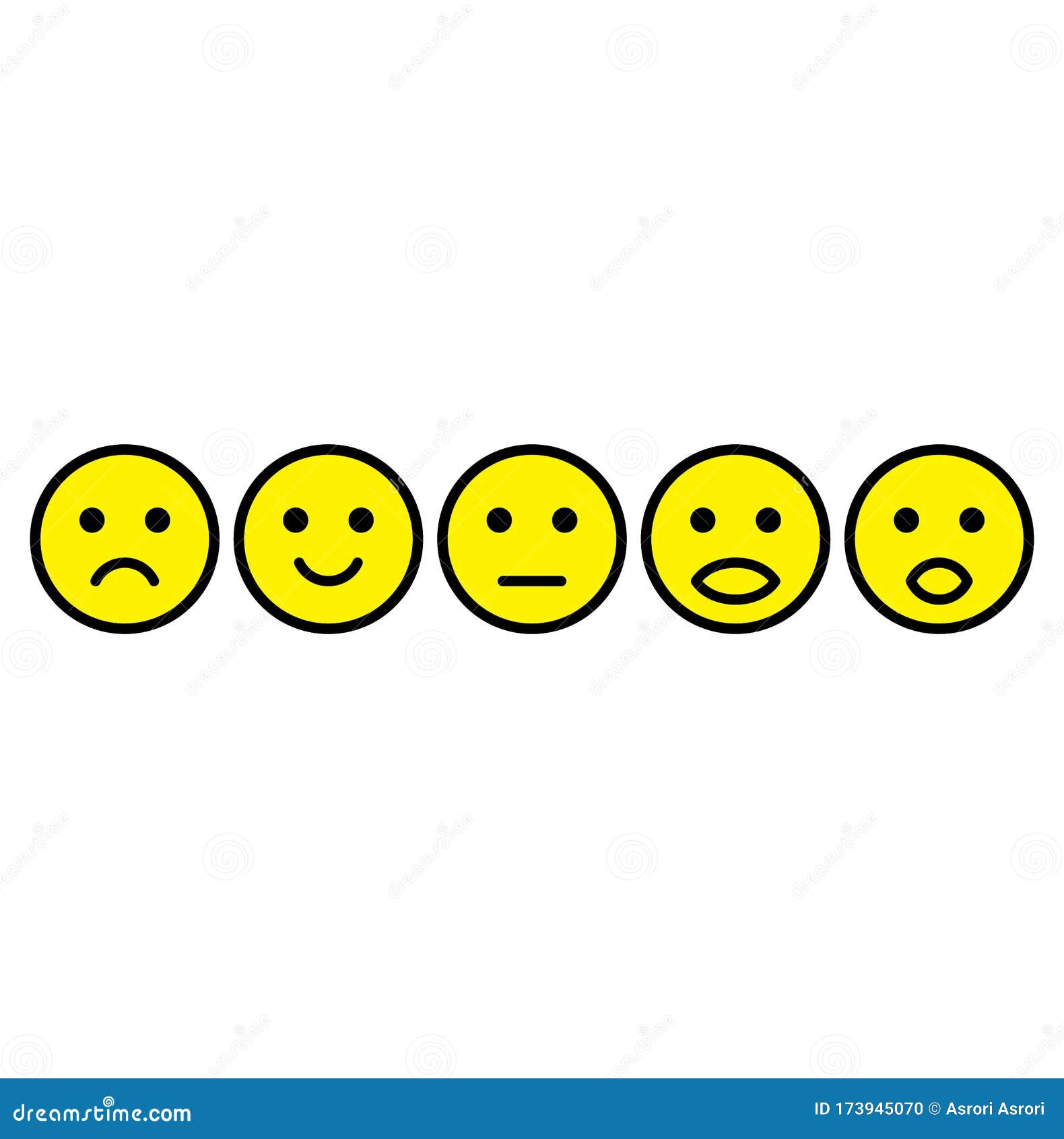 Yellow face icon set. stock vector. Illustration of media - 173945070