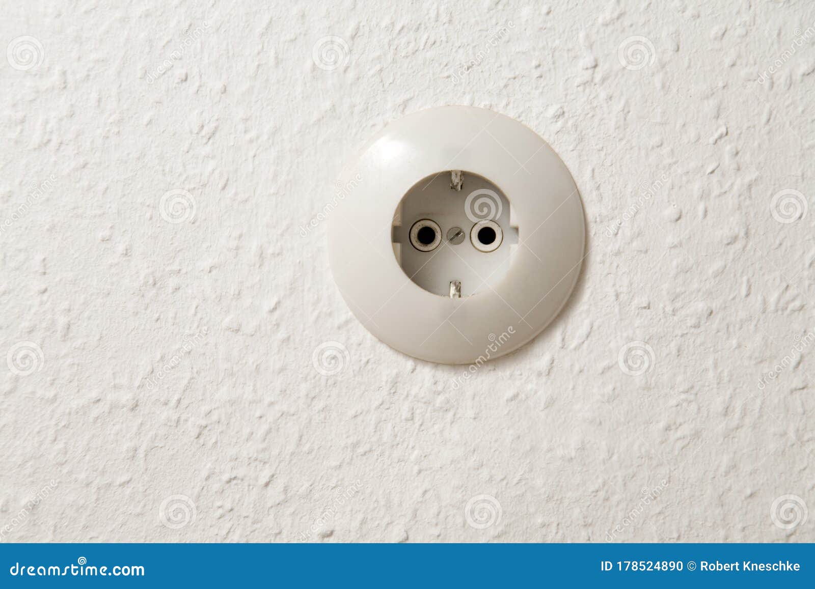 Round socket in wall stock photo. Image of green, power - 178524890