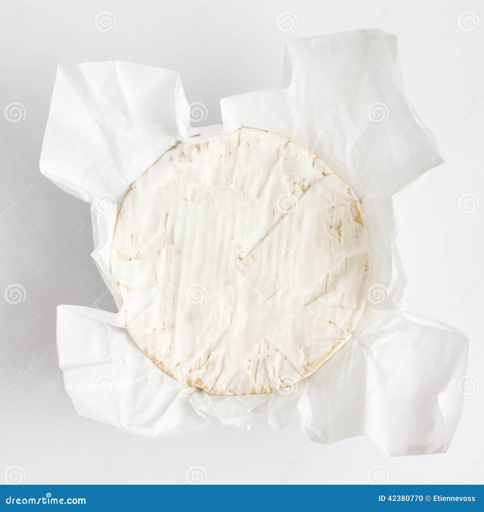 Round of Soft Cheese in Wax Paper Stock Photo - Image of unwrapped ...