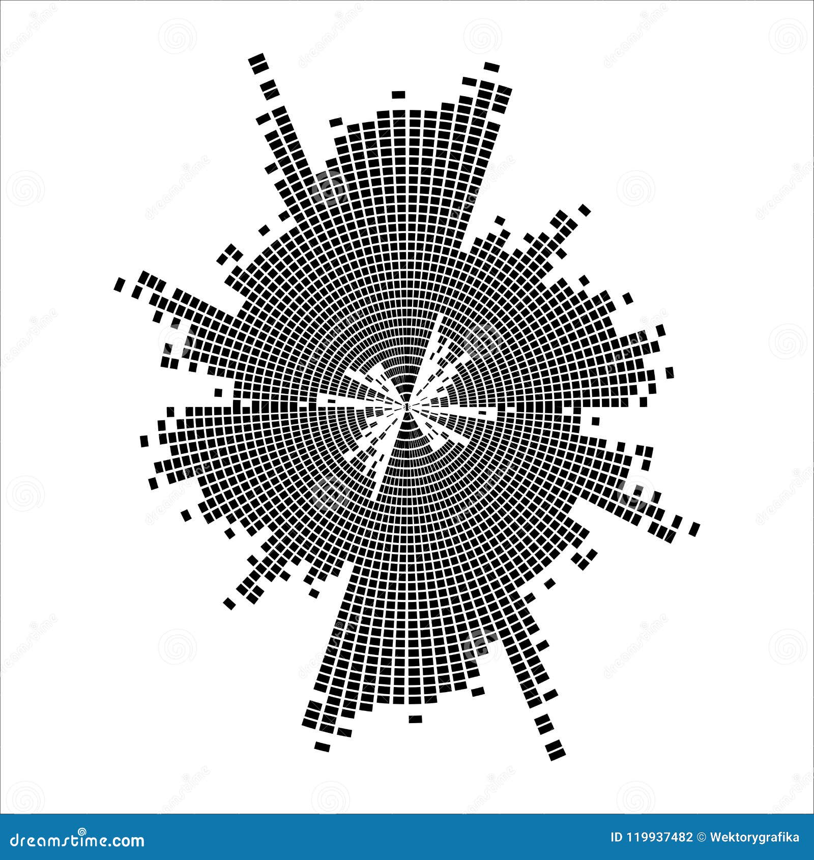 Round Sound Wave Effect Isolated on White Background Stock Vector ...