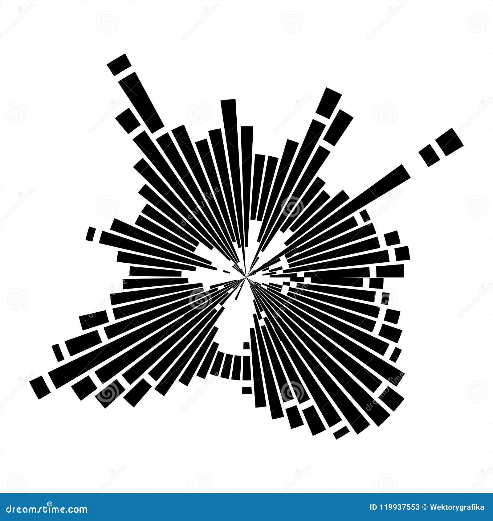 Round Sound Wave Effect Isolated On White Background Vector ...