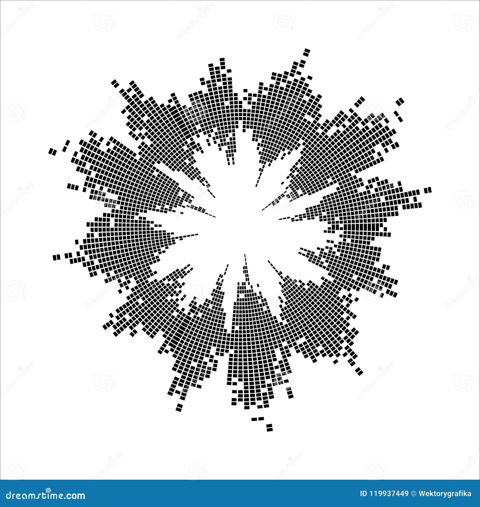 Round Sound Wave Effect Isolated on White Background Stock Vector ...