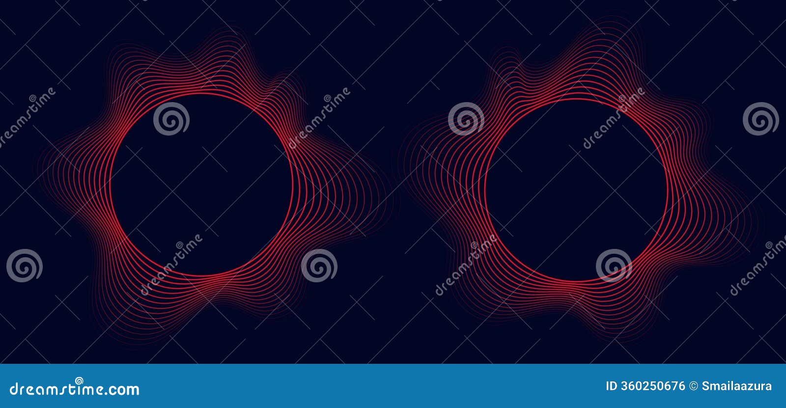 Round Sound Wave Effect Isolated On White Background Vector ...