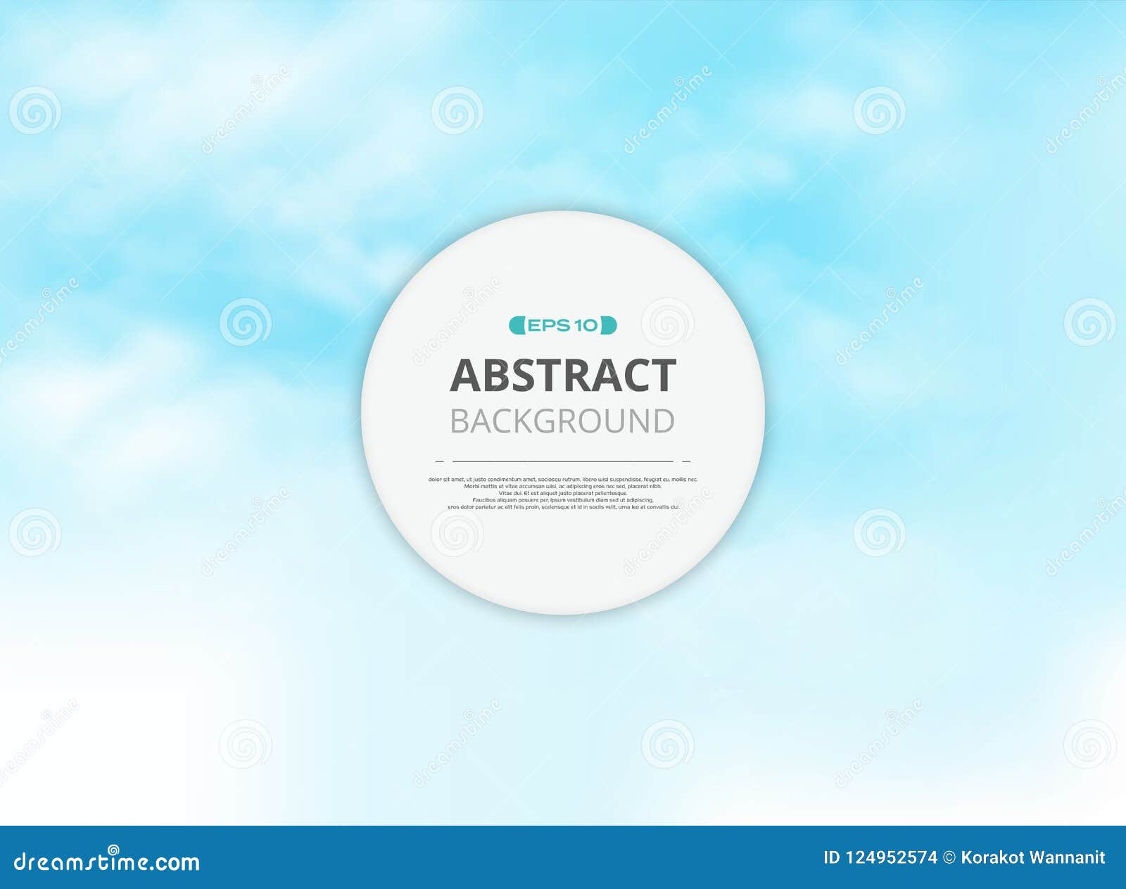 Round Space of Message with Clear Blue Sky with Clouds Pattern B Stock ...