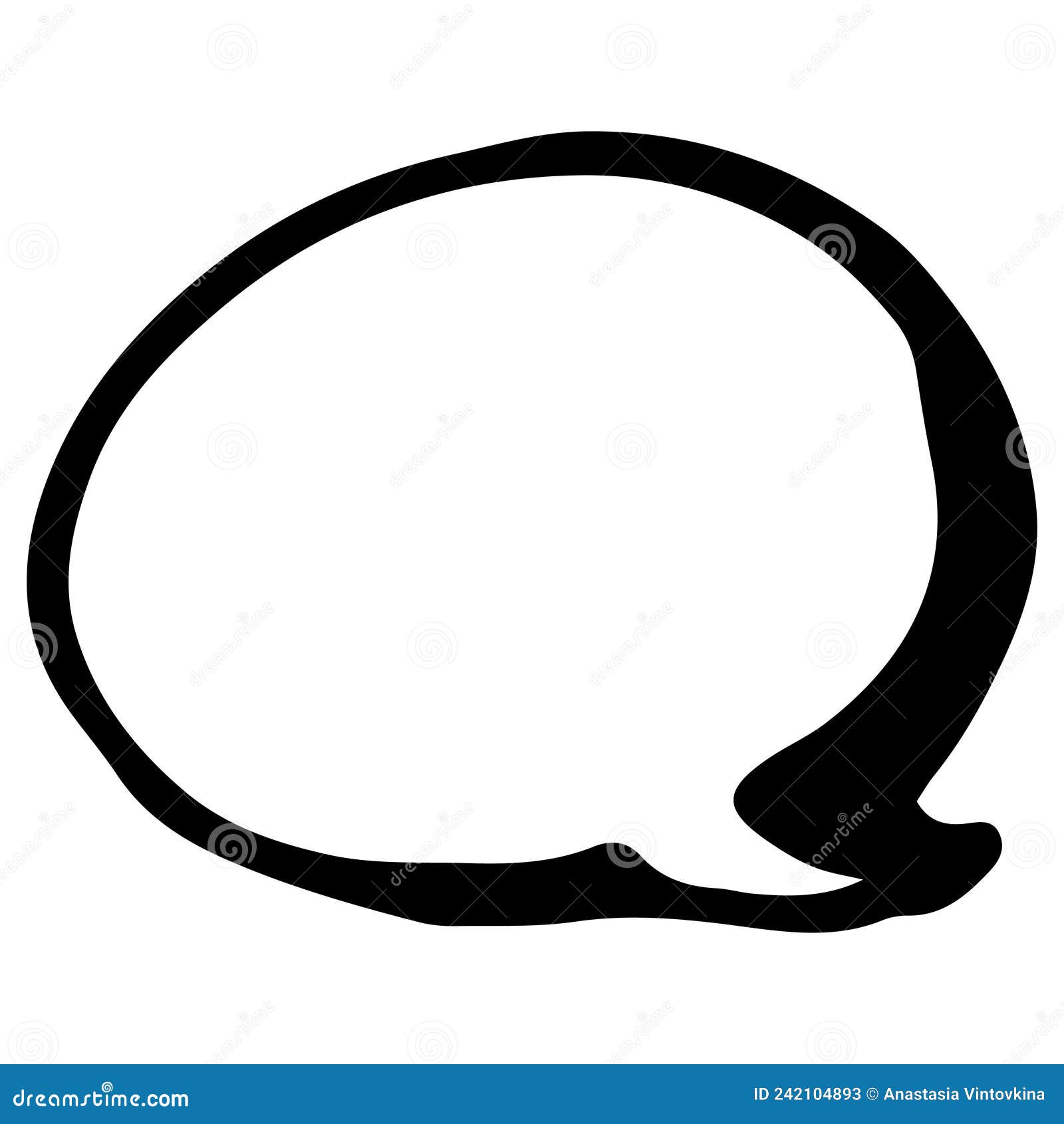 A Round Speech Bubble Drawn by Hand in the Style of a Comic Book with ...