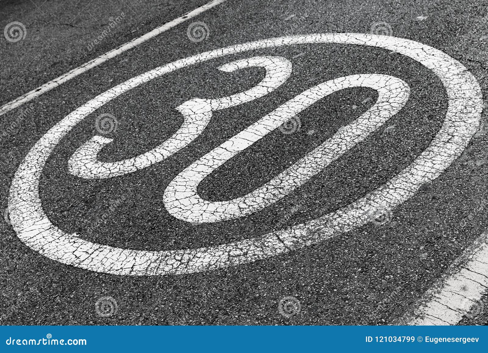 Round Speed Limit Road Marking Stock Image - Image of roadsign, asphalt ...