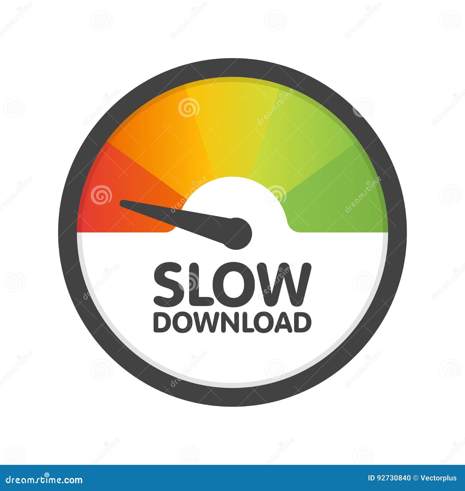 Round Speedometer Slow Download Speed. Vector Illustration Template ...