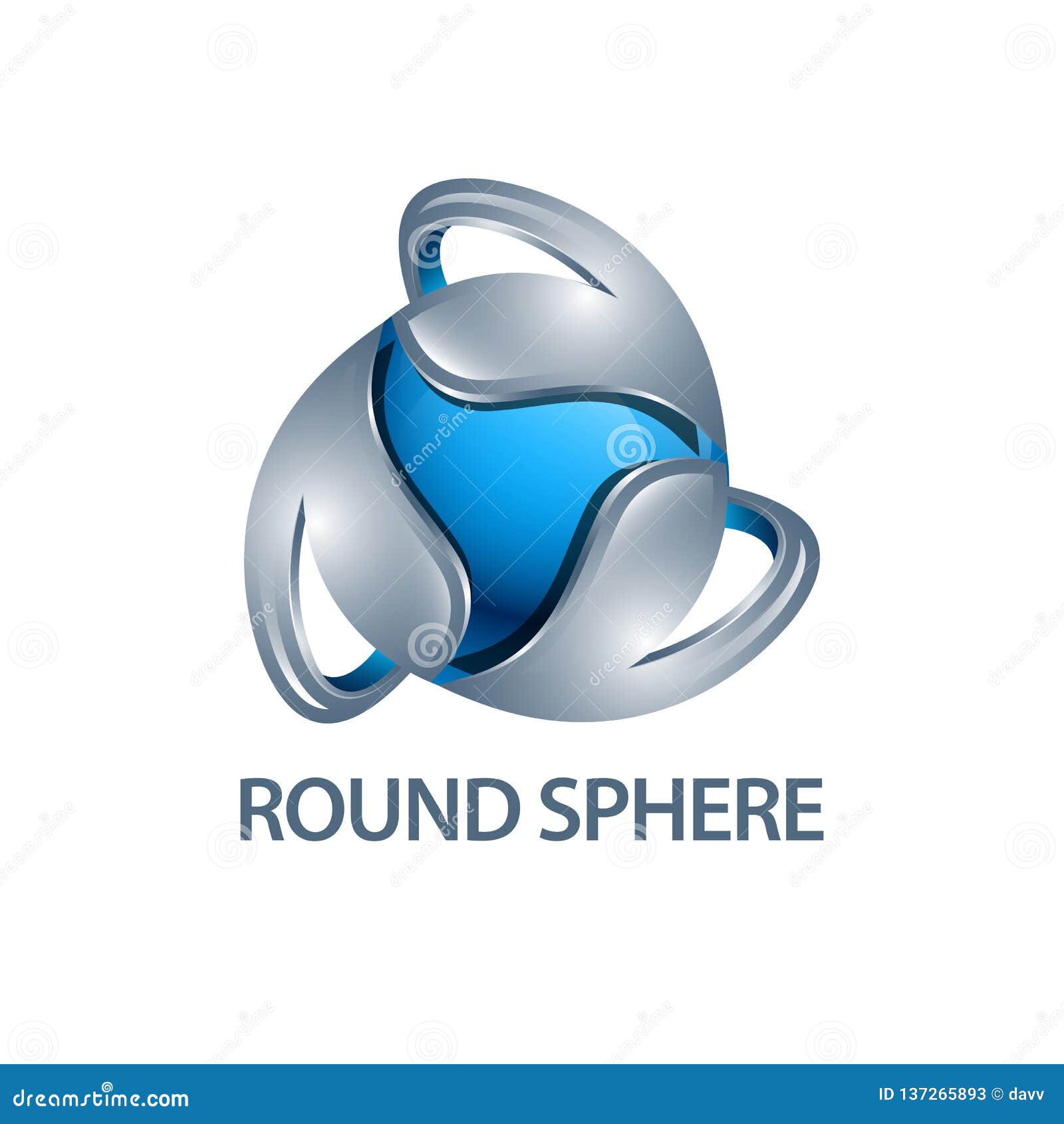 Round Sphere Logo Concept Design. Three Dimensional Style Stock Vector ...