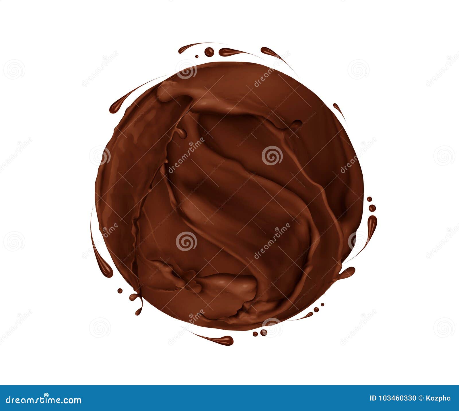 Set Of Chocolate Splashes With Brush Calligraphy. Choco Lettering ...