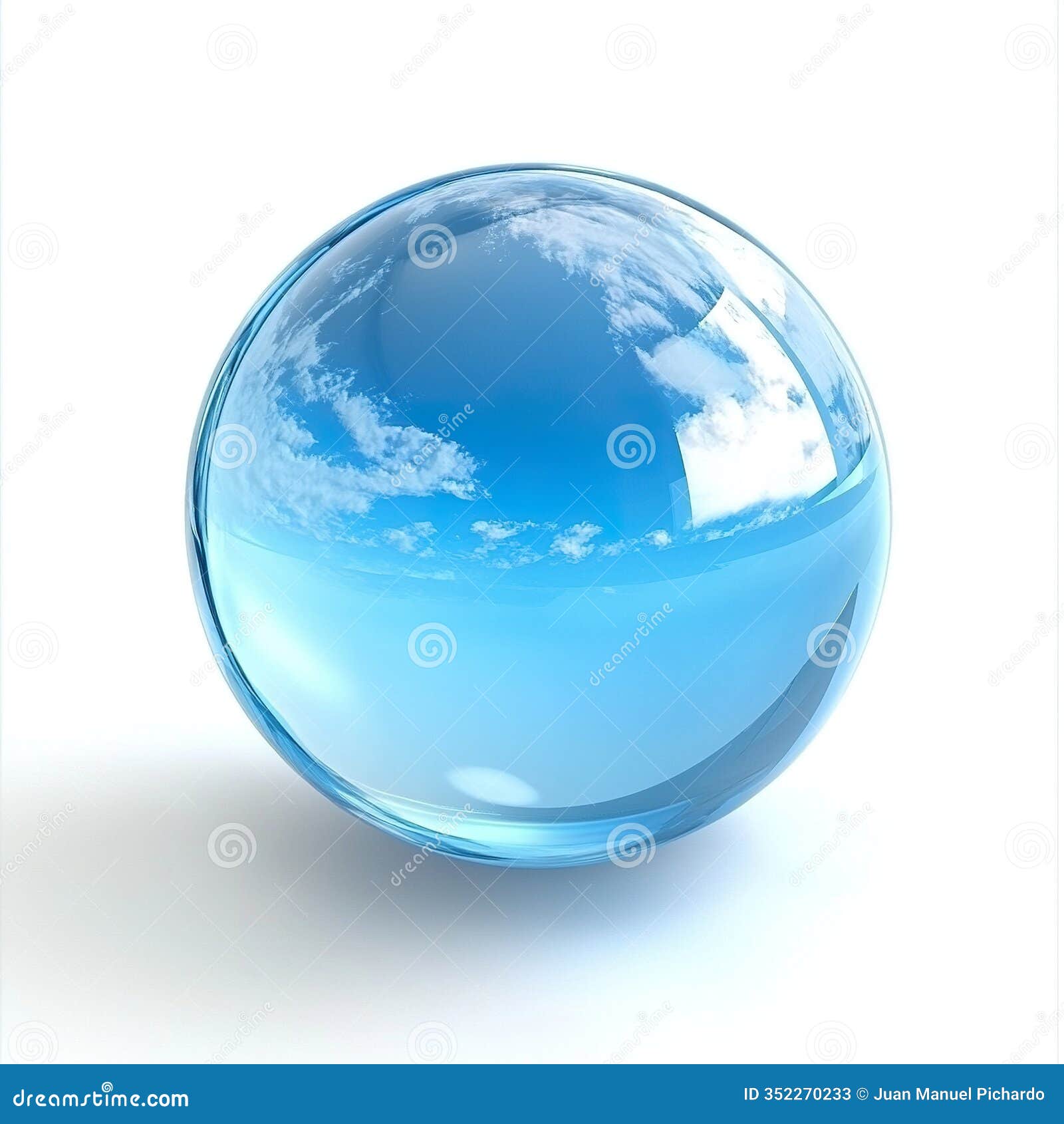 Round Sphere of Transparent Glass, with Clouds Inside it Stock Image ...