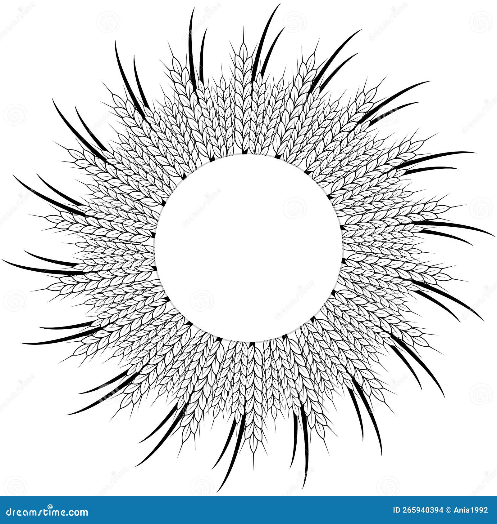 Round Spike of Wheat Frame with Space for Text. Template for Beer ...