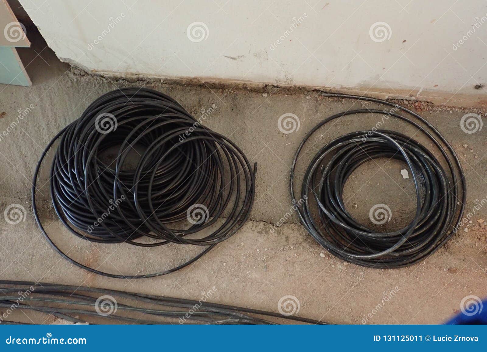 Round Spiral of a Black Electrical Wire Stock Image - Image of ...