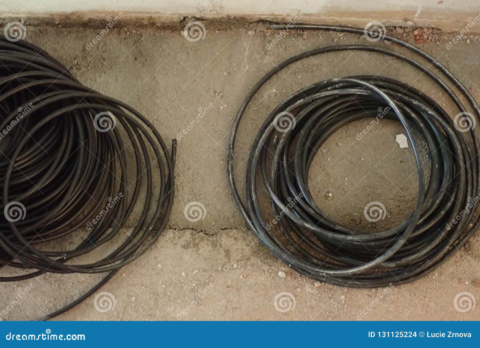 Round Spiral of a Black Electrical Wire Stock Photo - Image of coil ...