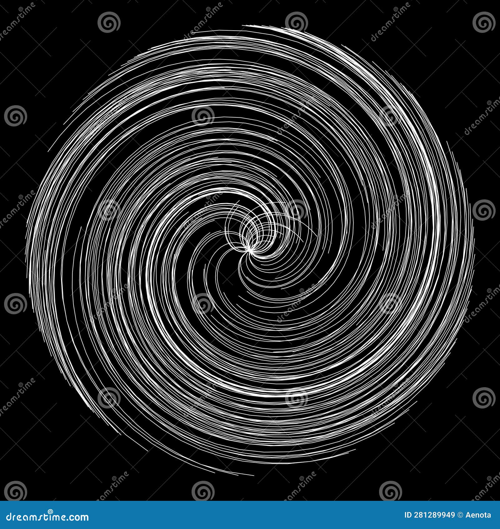 Round Spiral for Design Project on Black - Vector Illustration Stock ...