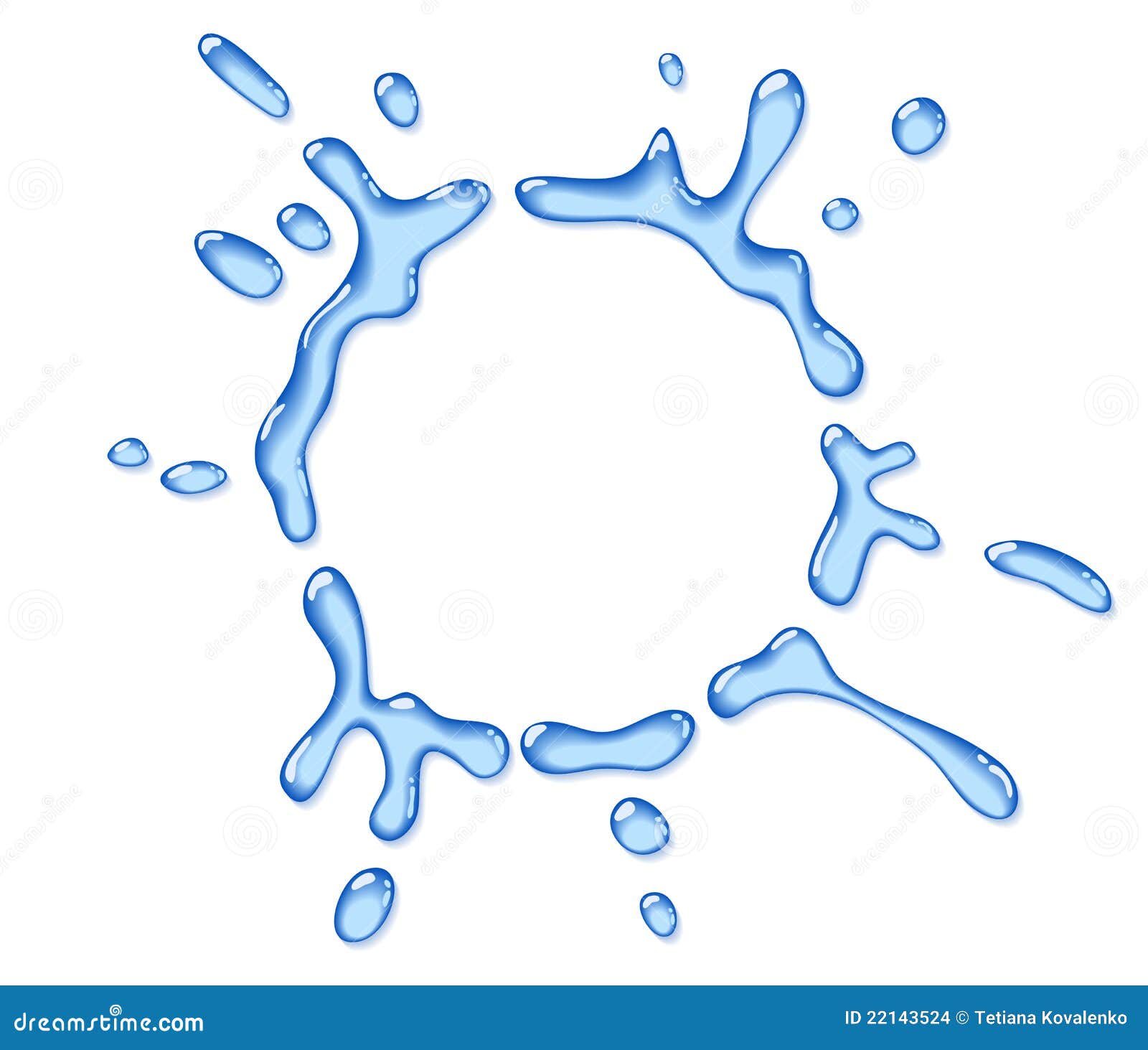 Round splash of water. stock vector. Illustration of drops - 22143524