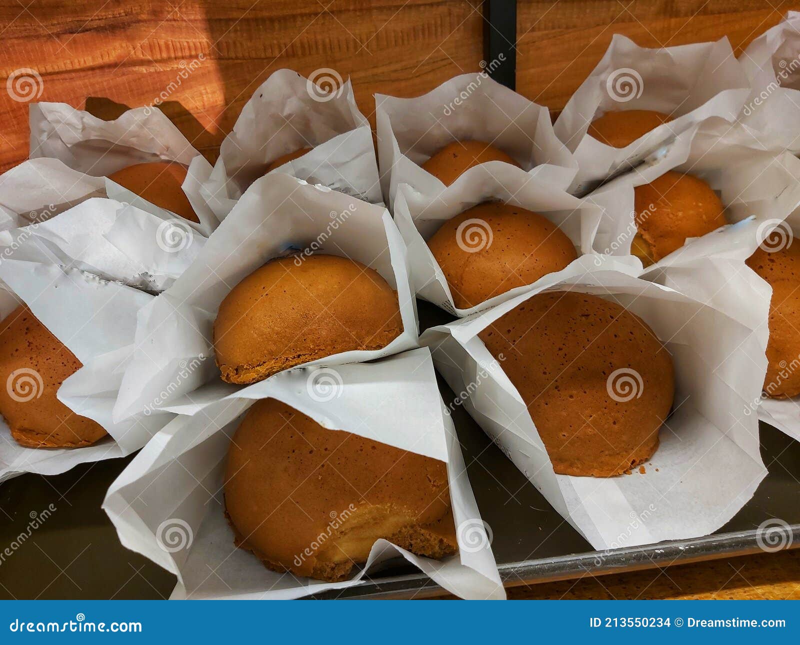 Round Sponge Cake in Paper Packaging Stock Photo - Image of round ...
