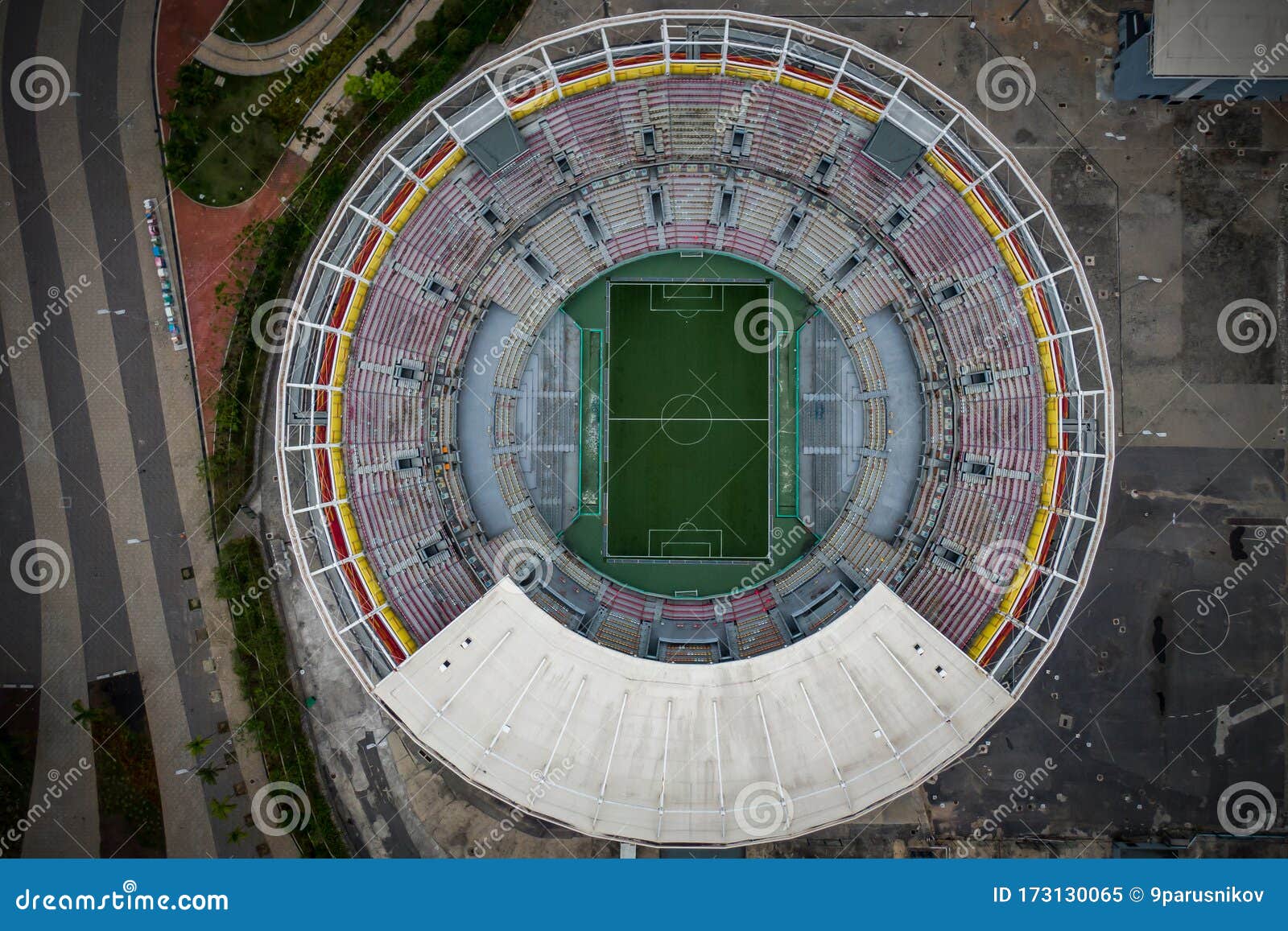 Round Sports Stadium Top View Stock Image - Image of famous, aerial ...