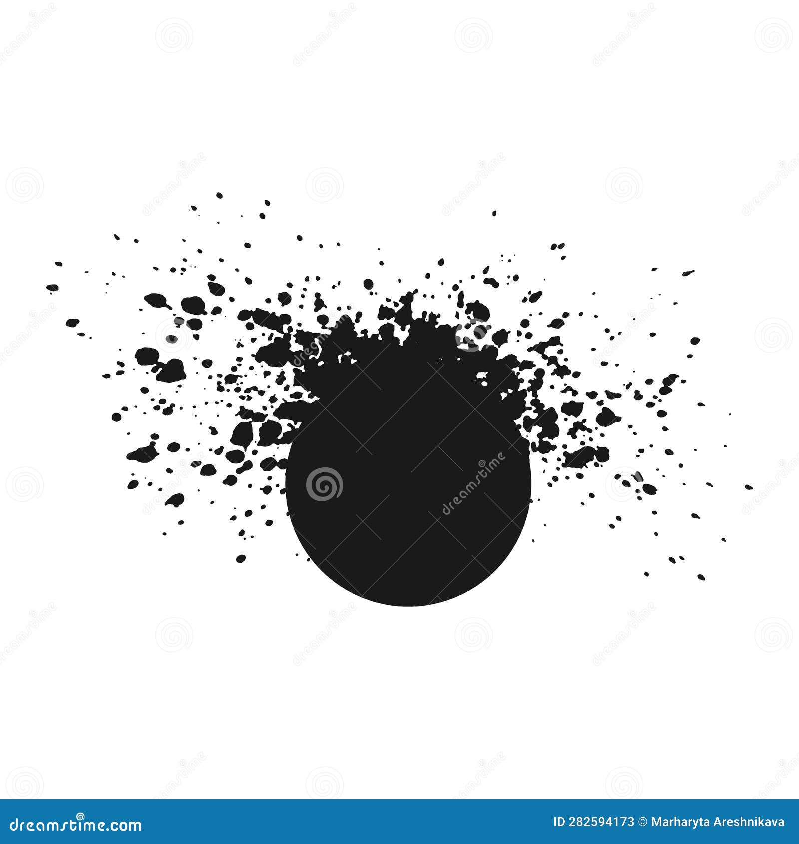 Round Spot with Splashes, an Explosion of Paint, Drops, Splashes Coming ...