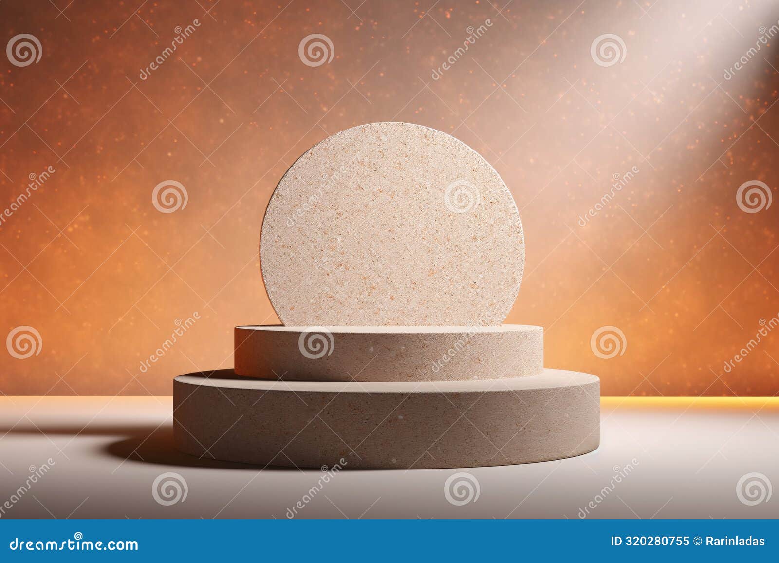 Round Spotlight Illuminates Podium on Dark Stage for Dramatic ...