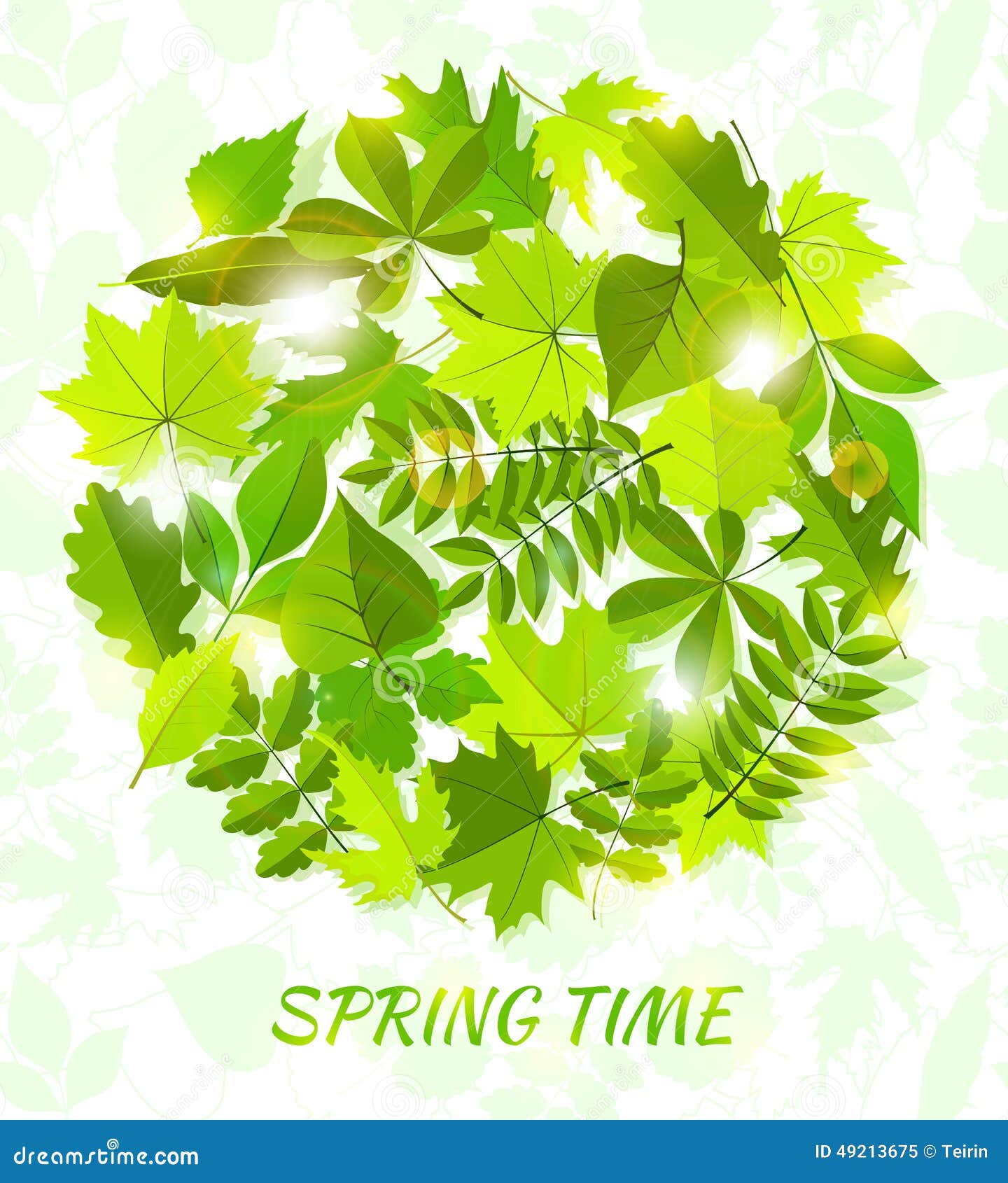Round Spring Background from Leaves. Stock Vector - Illustration of ...