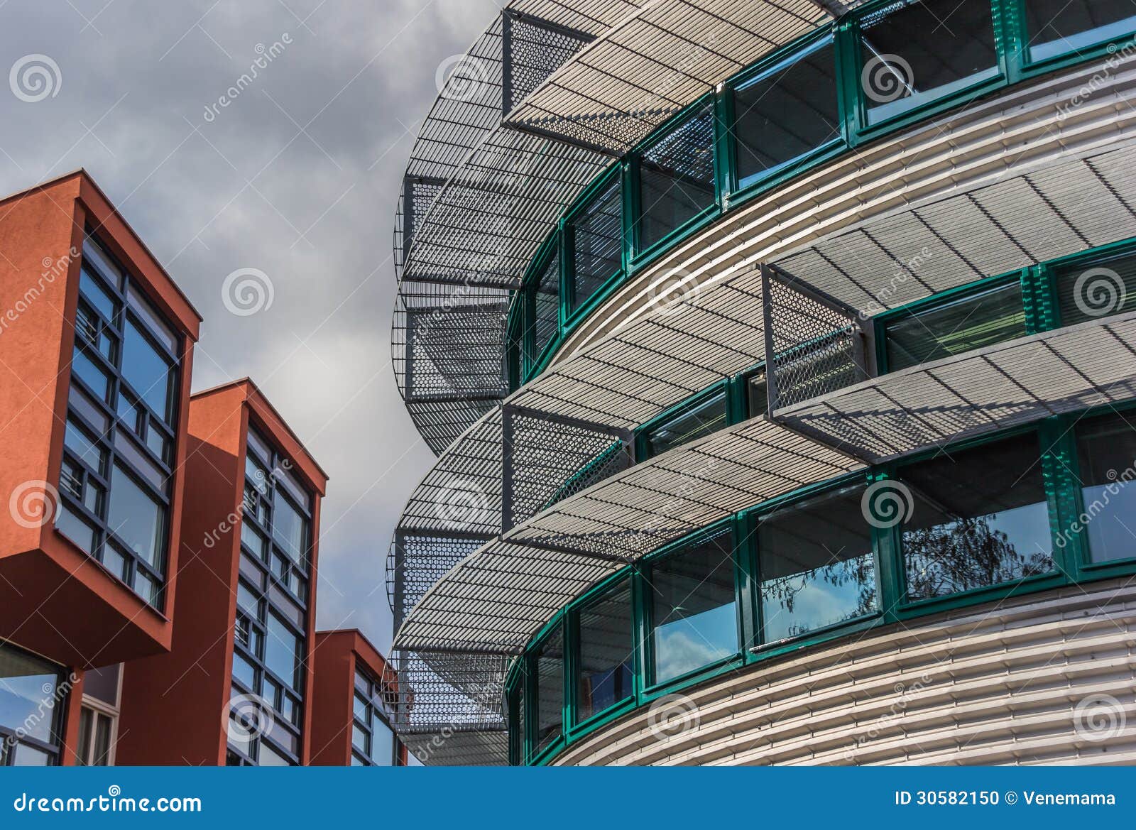 Round and square buildings stock photo. Image of urban - 30582150