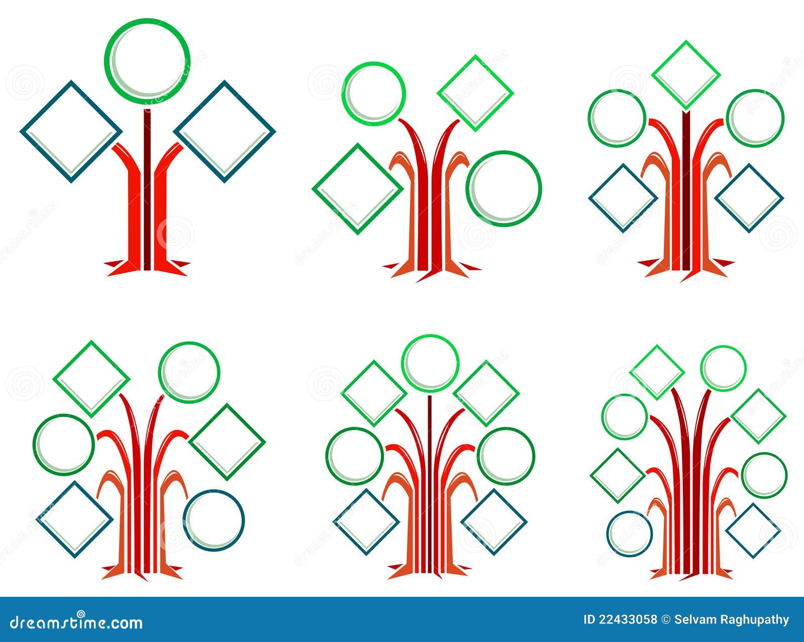 Round and Square Frames Trees Stock Vector - Illustration of ...