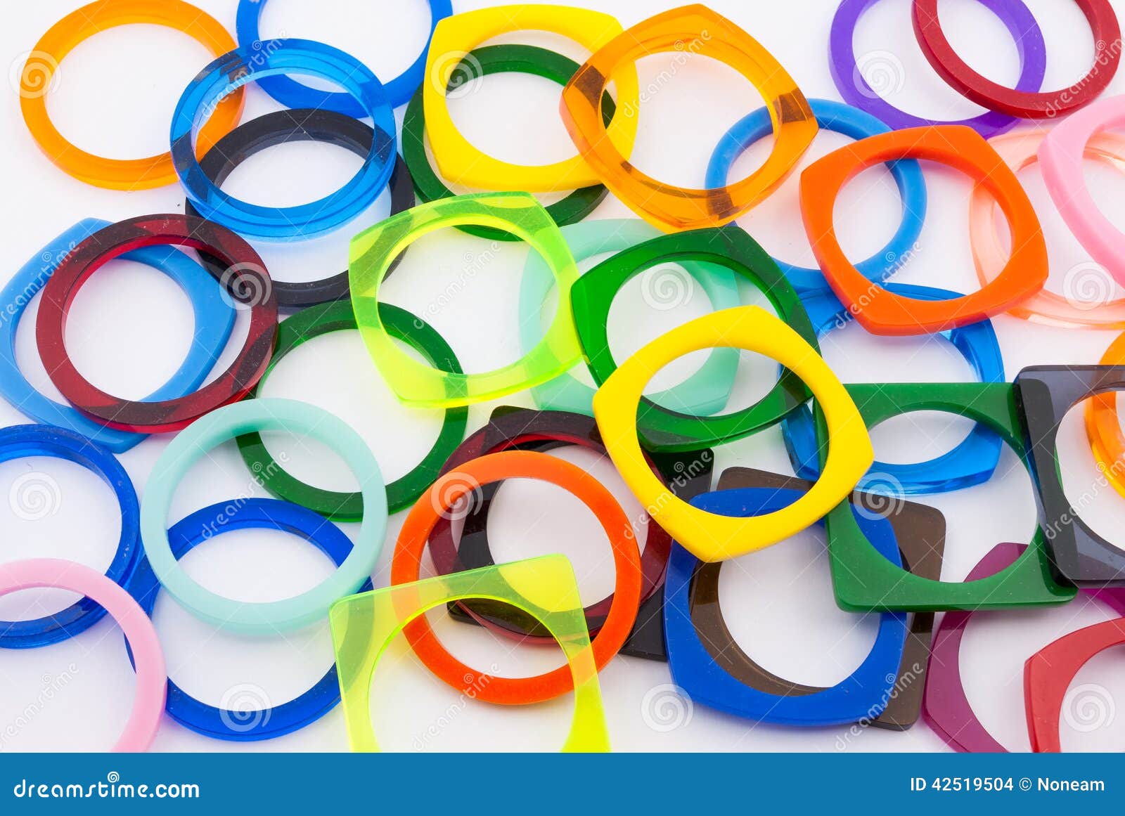 Round and Square Shape Plastic Rings Stock Photo - Image of texture ...