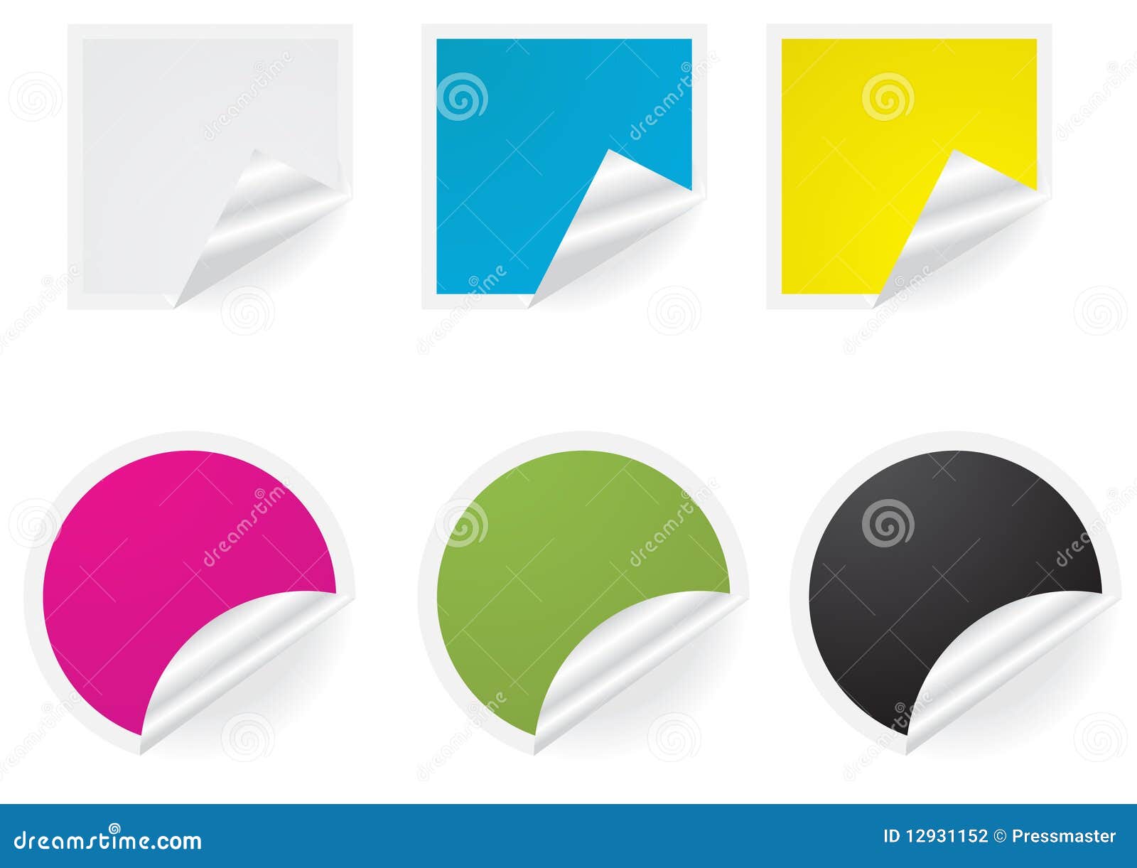 Round and square stickers stock illustration. Illustration of beautiful ...