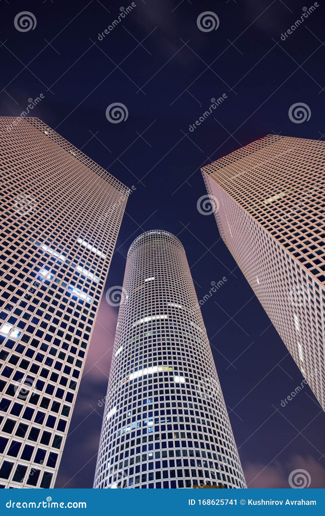 Round, Square and Triangular Skyscrapers Editorial Photo - Image of ...