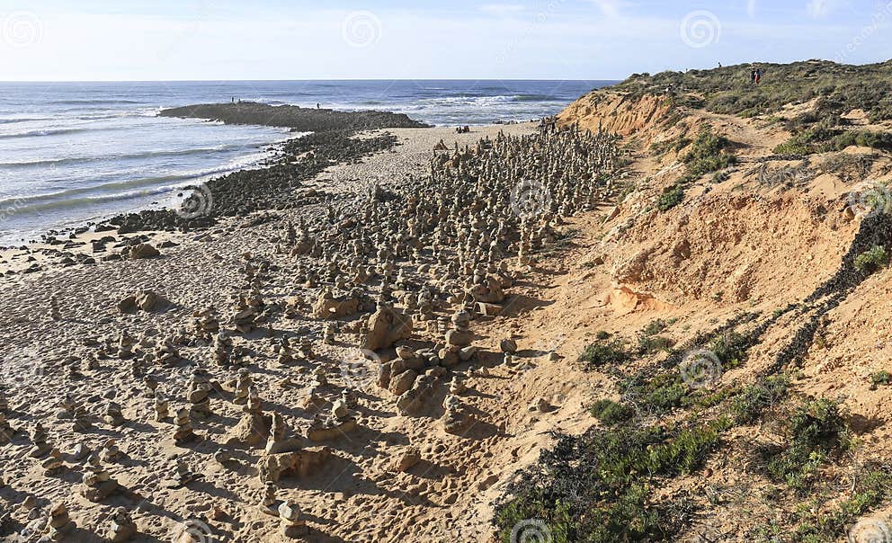 Round Stacked Stones on the Shore Stock Image - Image of shui, nature ...