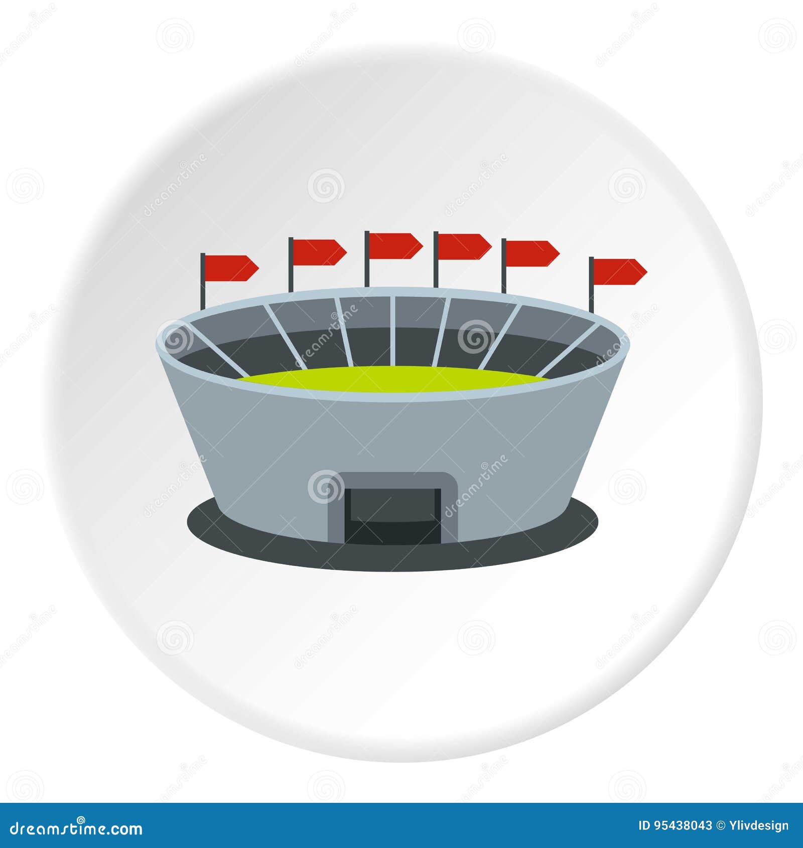 Round Stadium with Flags Icon Circle Stock Vector - Illustration of ...
