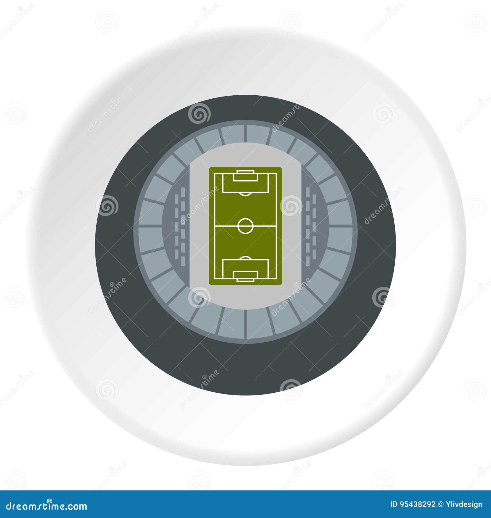 Round Stadium Top View Icon Circle Stock Vector - Illustration of ball ...
