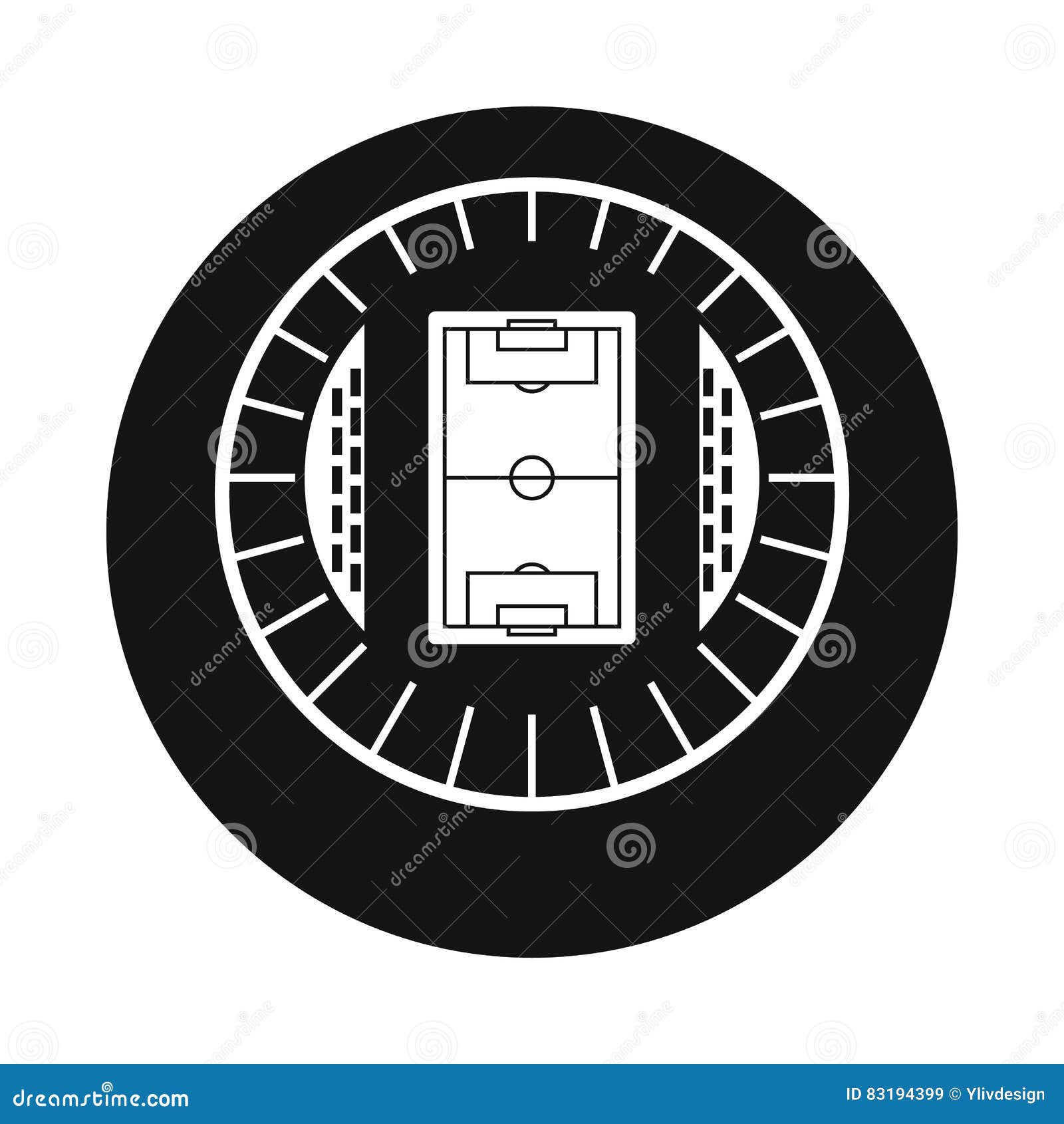 Round Stadium Top View Icon, Simple Style Stock Vector - Illustration ...