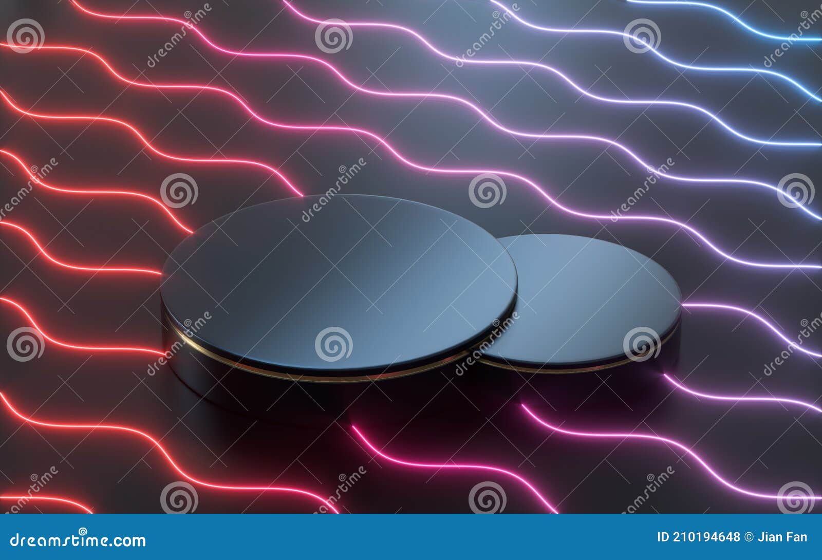 Round Stage with Wave Pattern Decoration, 3d Rendering Stock ...