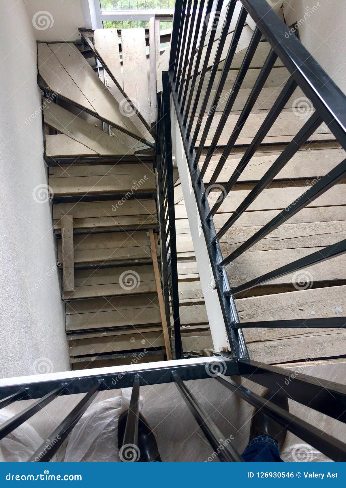 Round staircase, top view stock photo. Image of pair - 126930546