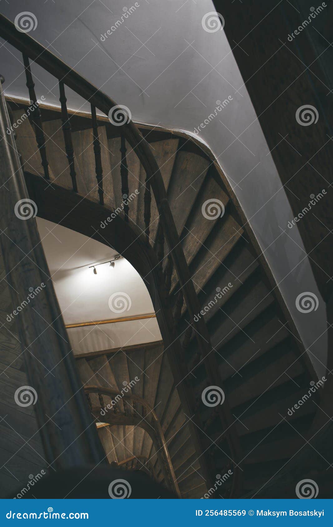 Round Staircase of an Unusual, Interesting Shape in an Old House Stock ...