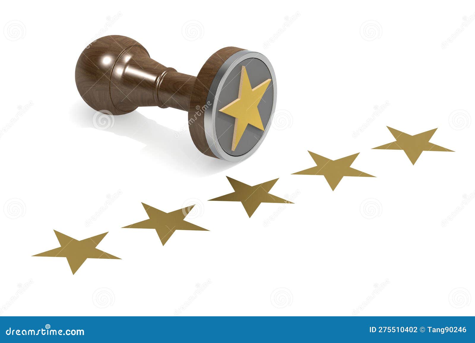 Round Stamp with Five Stars Rating Stock Illustration - Illustration of ...