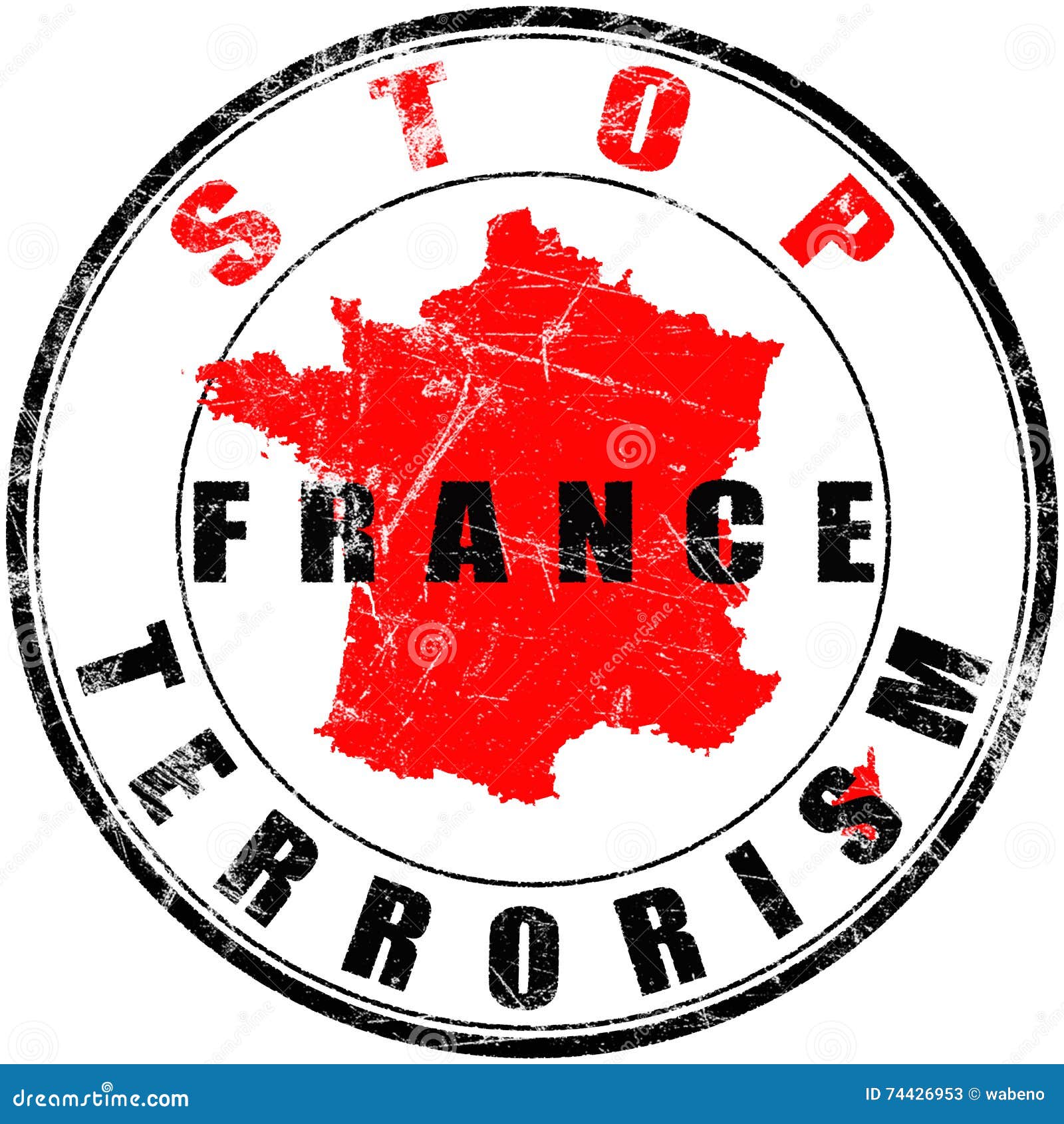 Round Stamp with a Message Stop Terrorism in France Stock Illustration ...