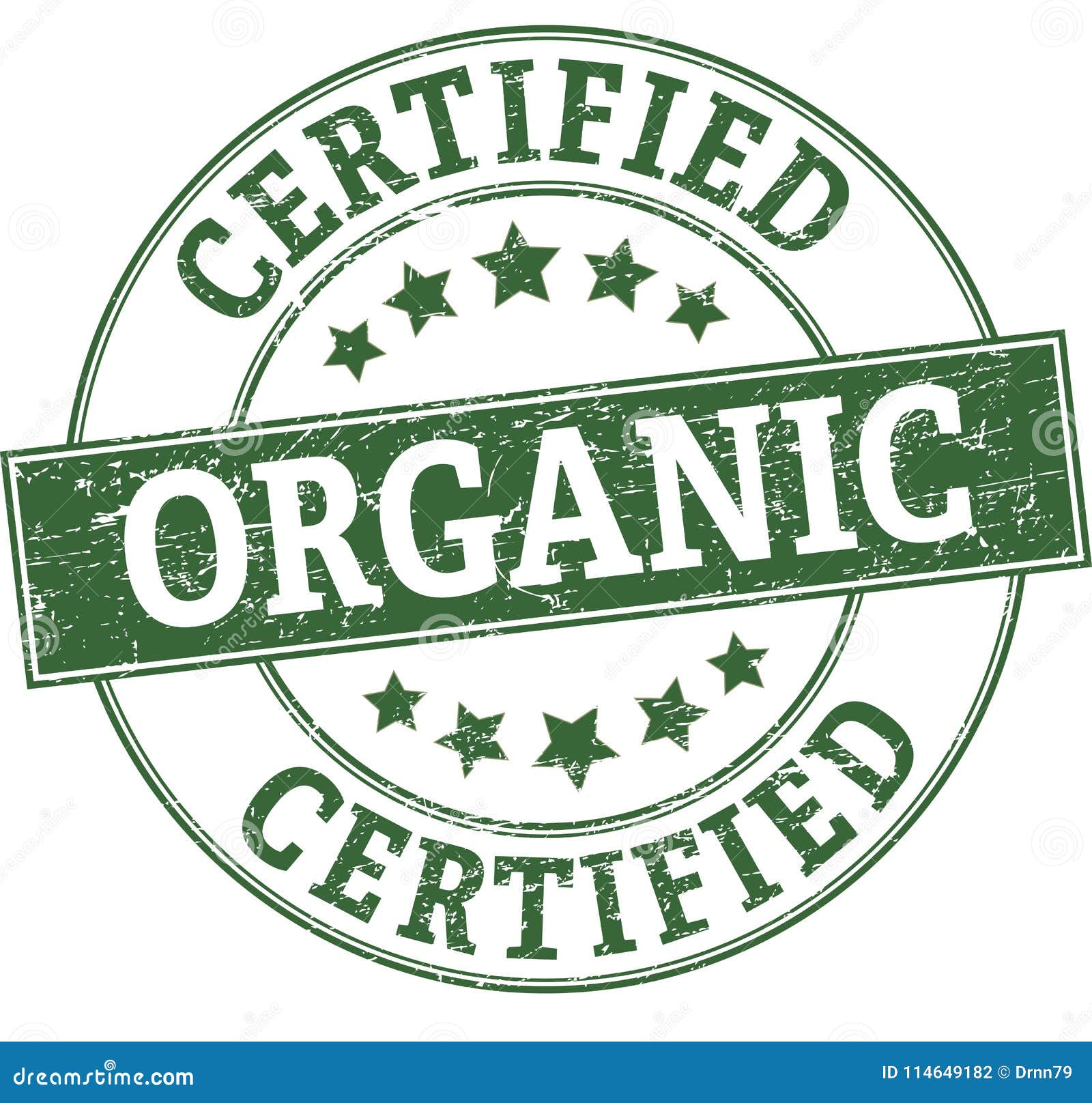 Certified Organic Round Stamp Stock Illustration - Illustration of seal ...