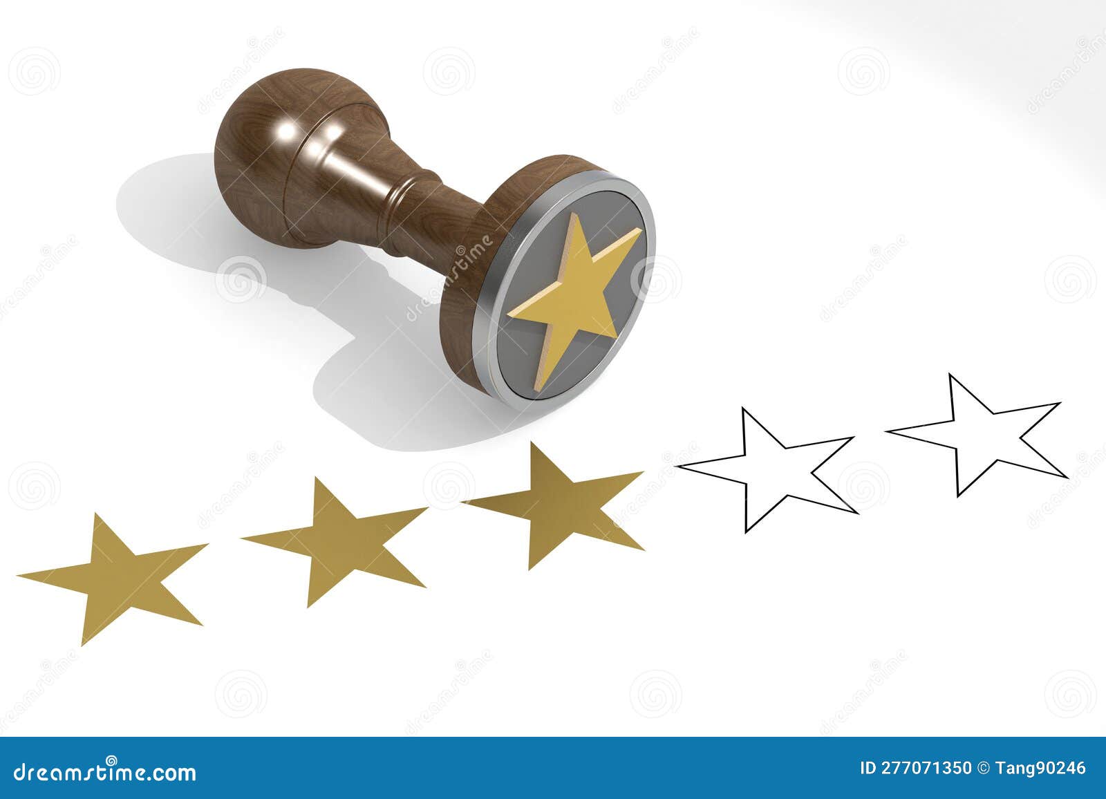 Round Stamp with Three Stars Rating Stock Illustration - Illustration ...