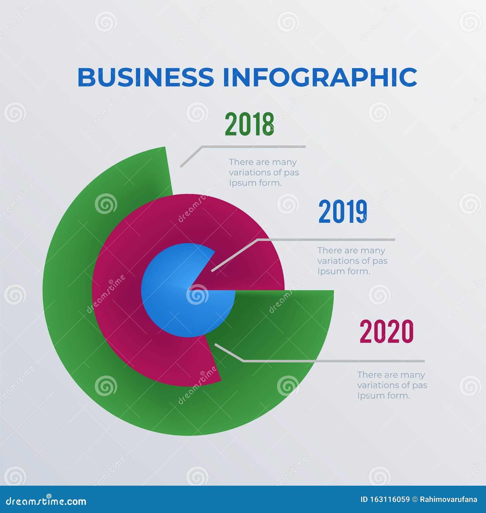 Round Statistical Yearly Infographic Template Design. Business Concept ...