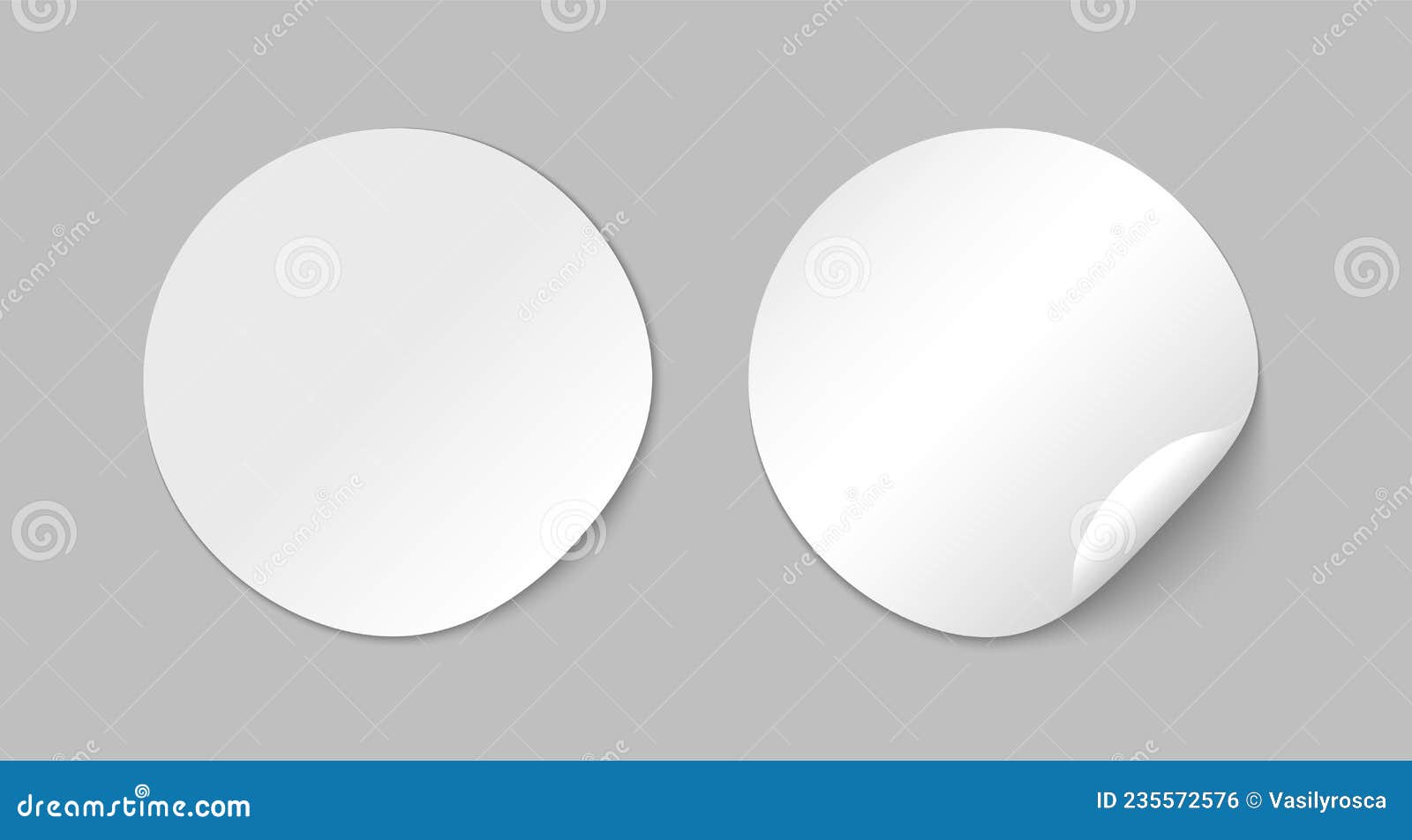 Round Sticker Circle Label Mockup Adhesive Note Peel. Circular Sticky ...