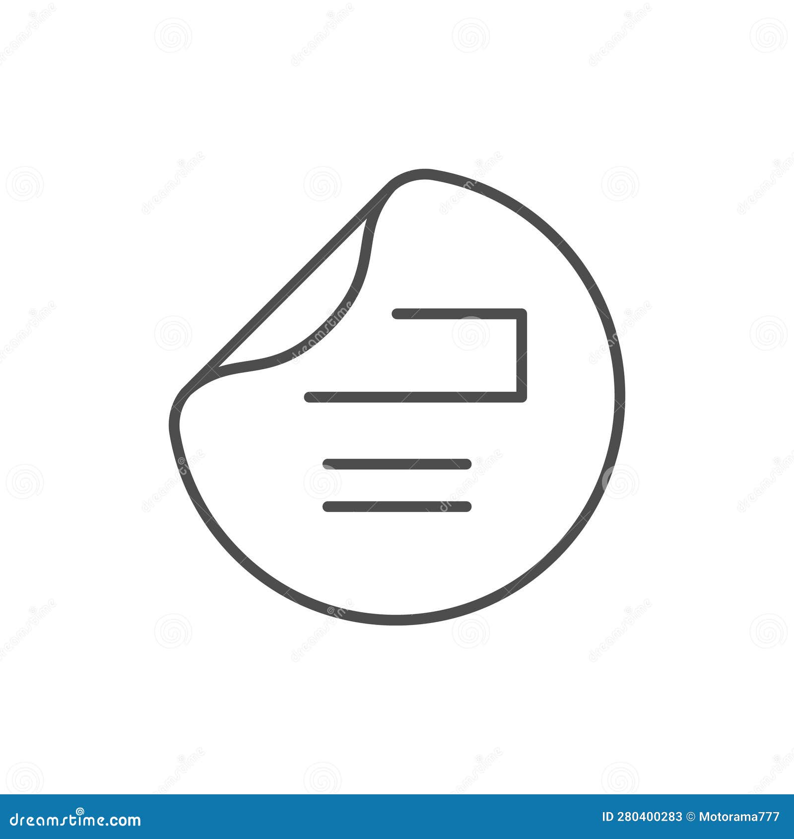 Round Sticker Line Outline Icon Stock Vector Illustration Of Circular