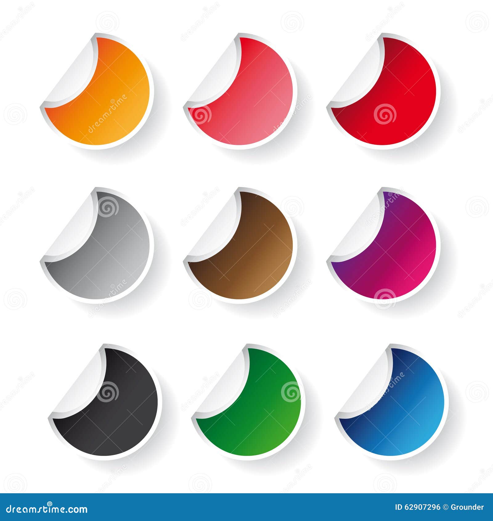 Round sticker vector set stock vector. Illustration of customer - 62907296