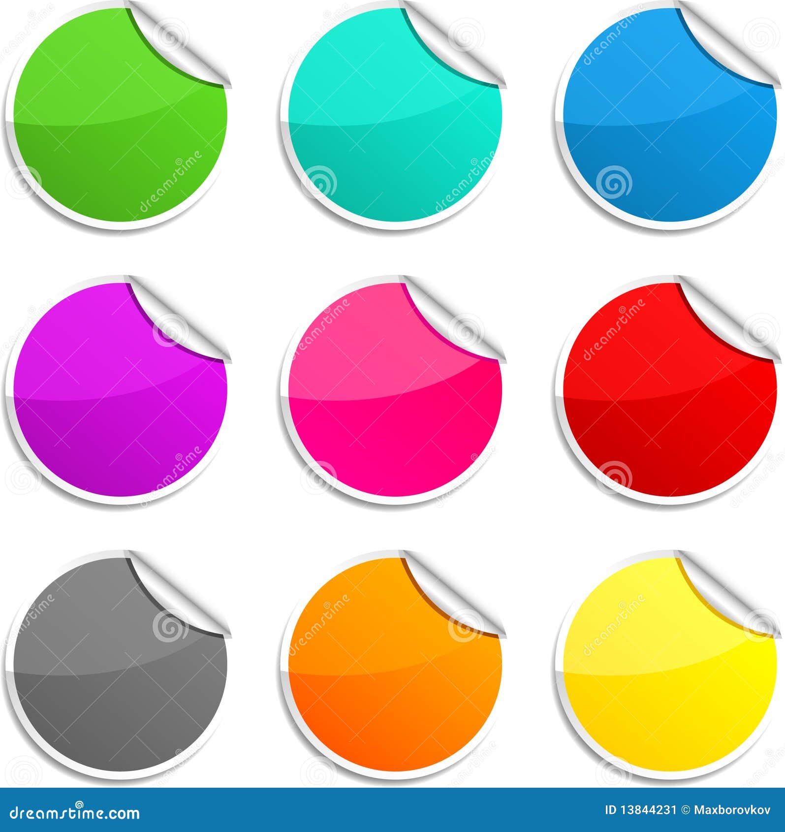 Round stickers. stock vector. Illustration of internet - 13844231