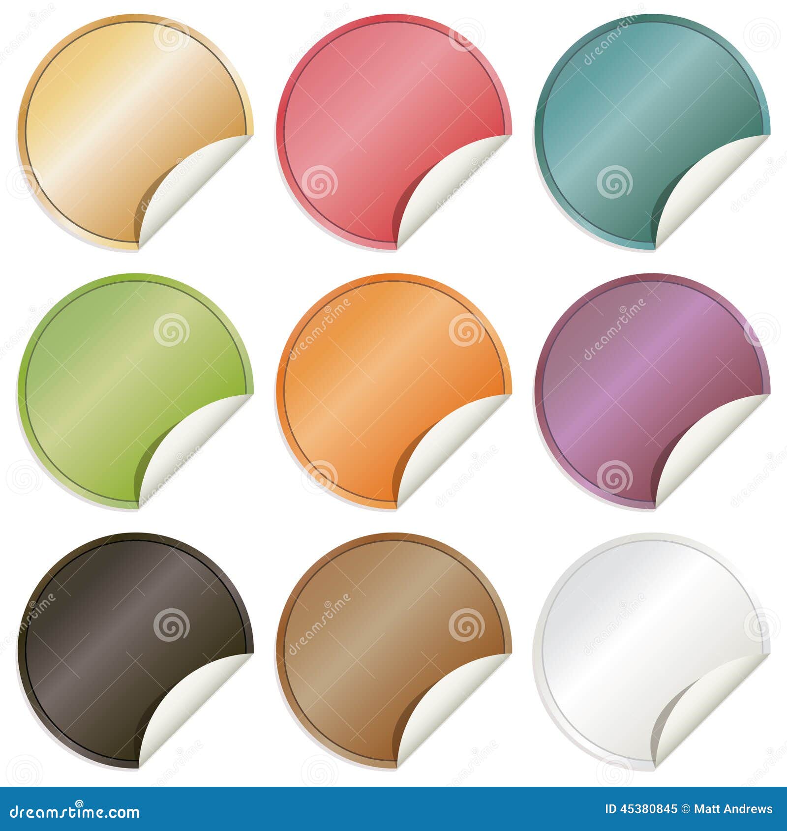 Round stickers stock vector. Illustration of ornament - 45380845