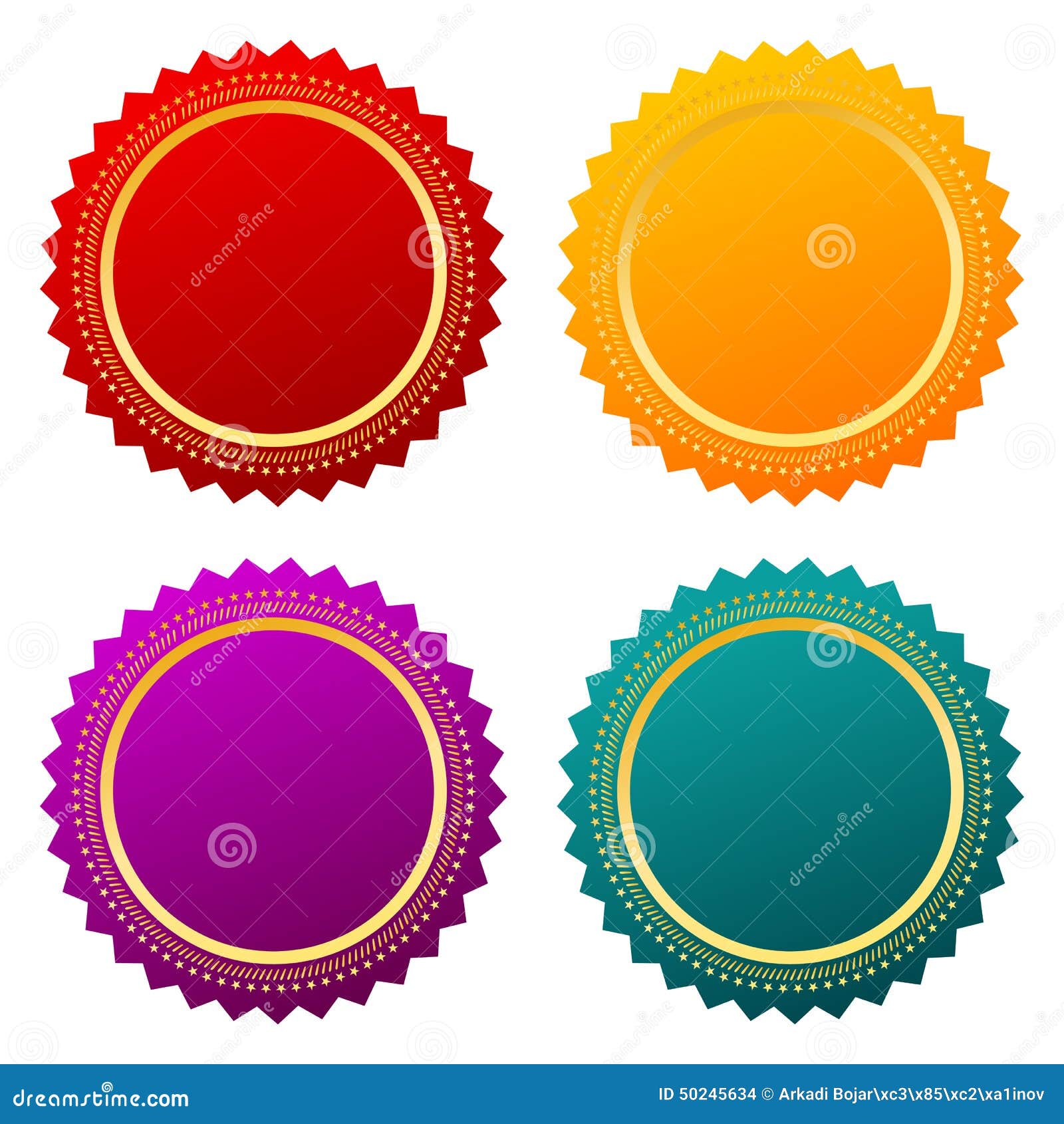 Round stickers set stock vector. Illustration of assurance - 50245634