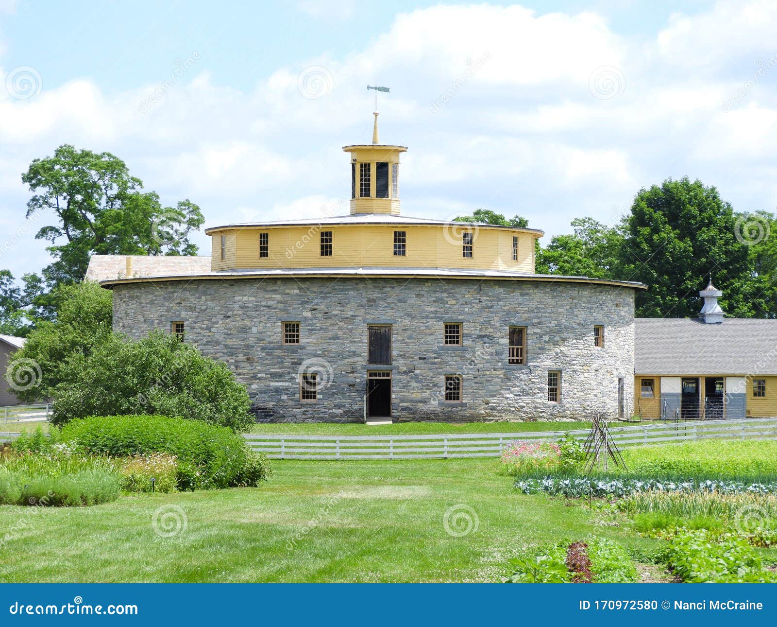 Round Stone Barn Hancock Shaker Village Stock Photo - Image of barns ...