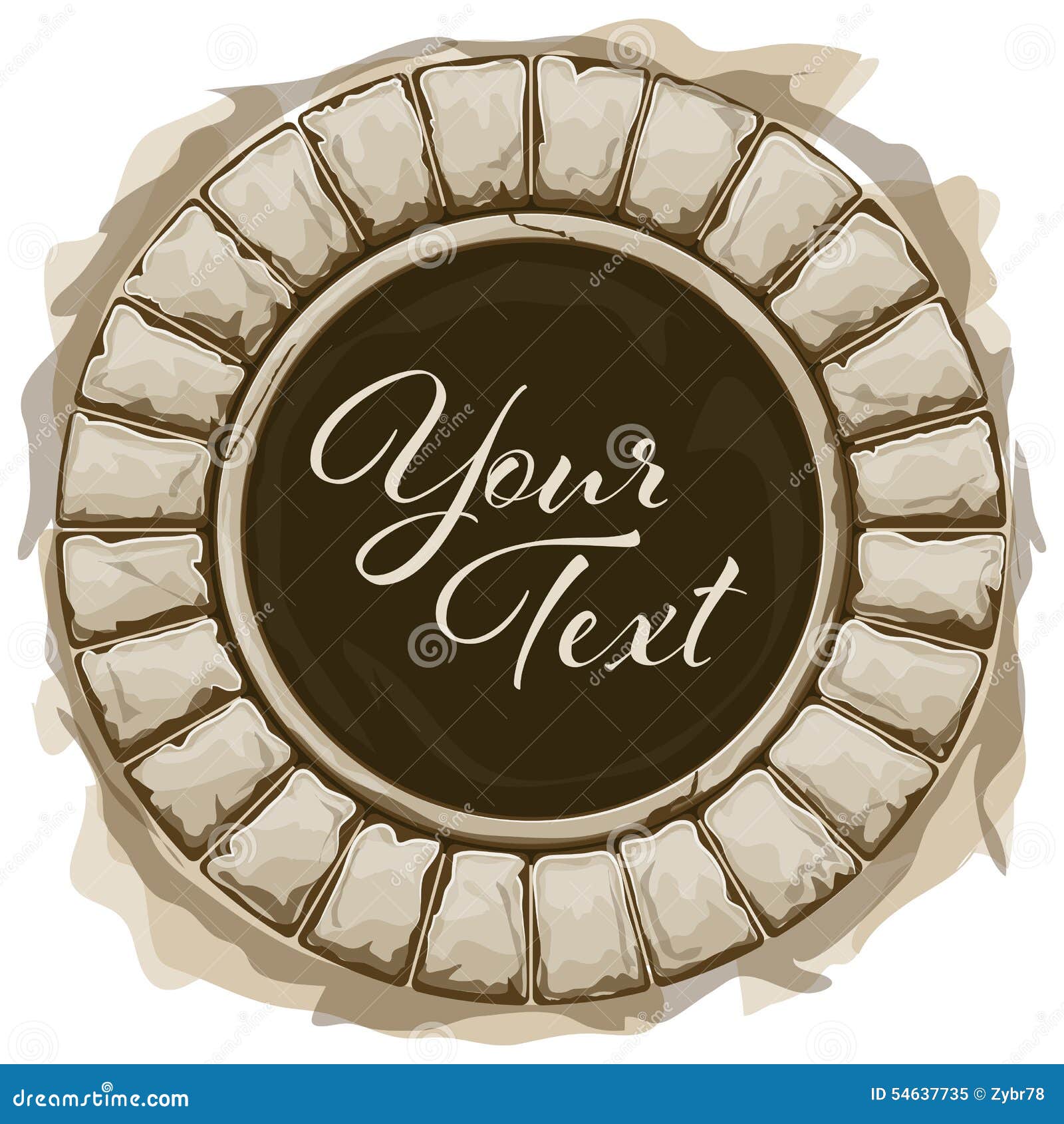 Round stone frame stock vector. Illustration of brick - 54637735